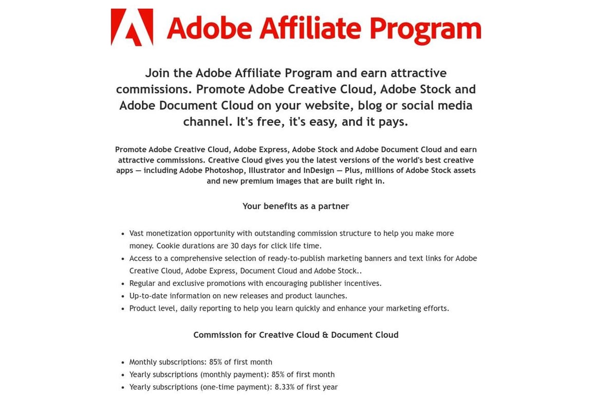 Adobe Affiliate Program: Commission & Program Details (2025)