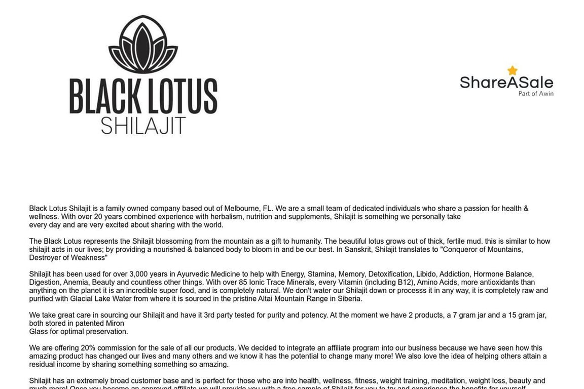 black lotus shilajit Affiliate Program: Everything You Need to Know (2024)