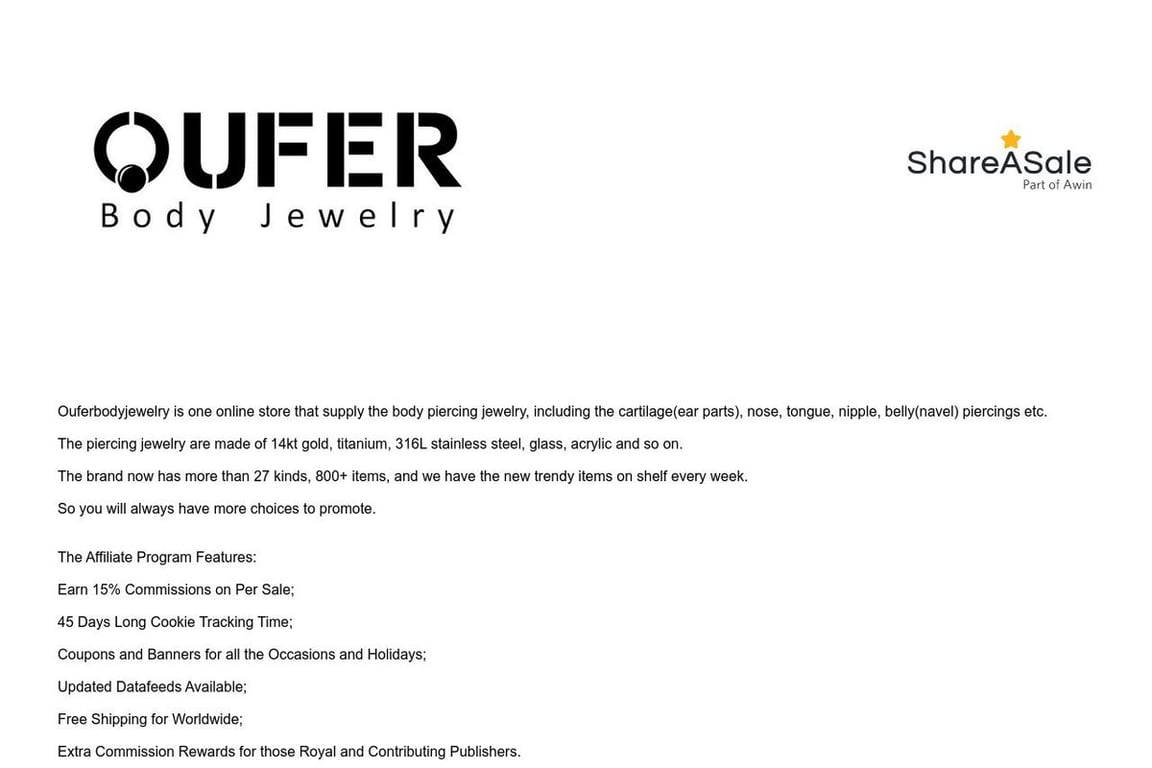 OUFER BODY JEWELRY Affiliate Program: Everything You Need to Know (2025)